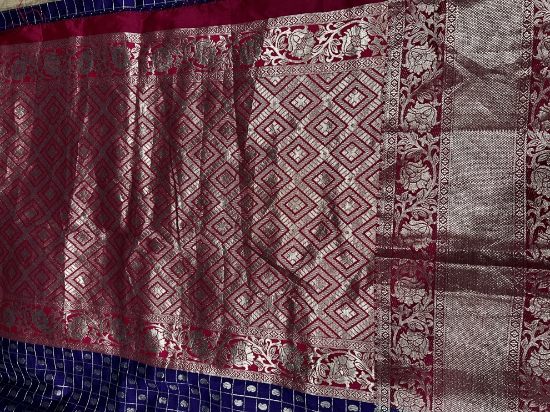 PunarviAuthentic|PreLoved|SustainableSilver zari saree