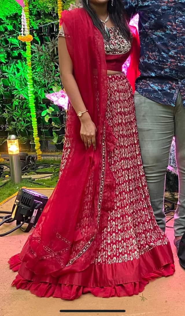 PunarviAuthentic|PreLoved|SustainableRed ridhi Mehra lehanga