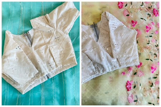 PunarviAuthentic|PreLoved|SustainablePastel color Organza Sequence ...