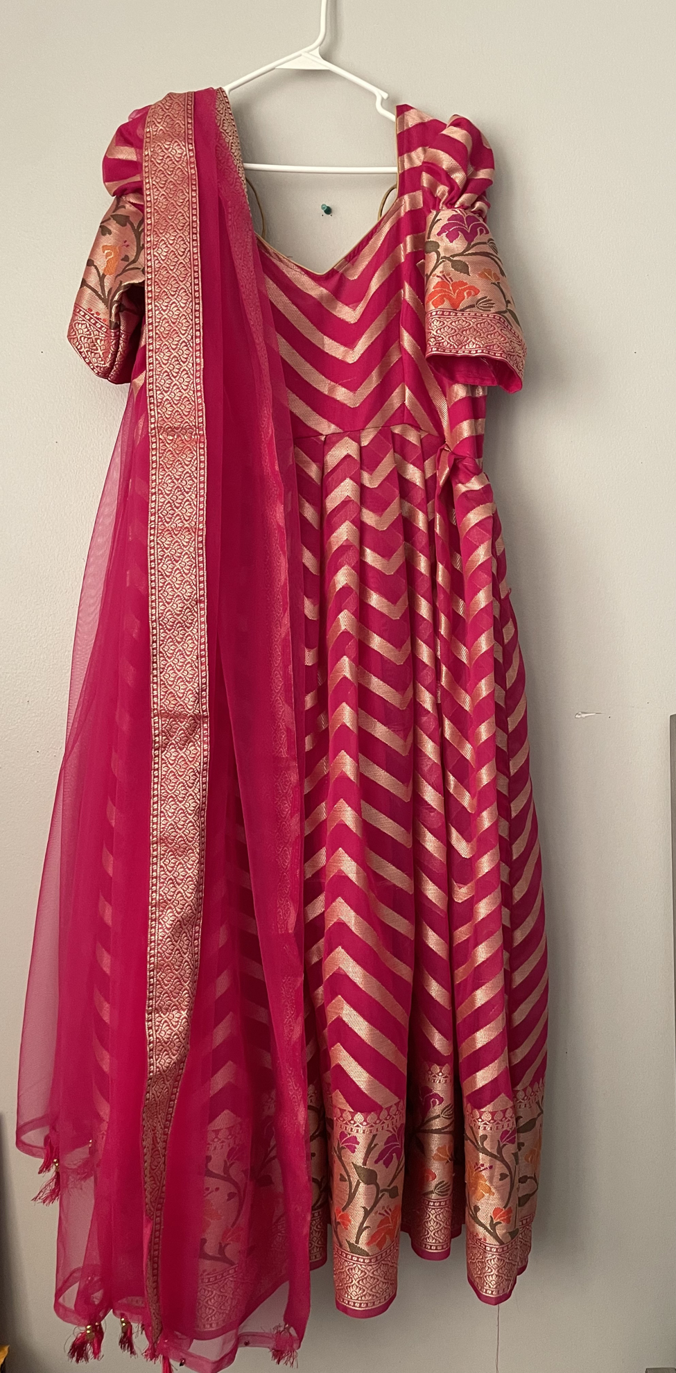 PunarviAuthentic|PreLoved|SustainablePuff sleeves Long Frock with ...