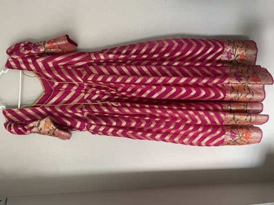 PunarviAuthentic|PreLoved|SustainablePuff sleeves Long Frock with ...