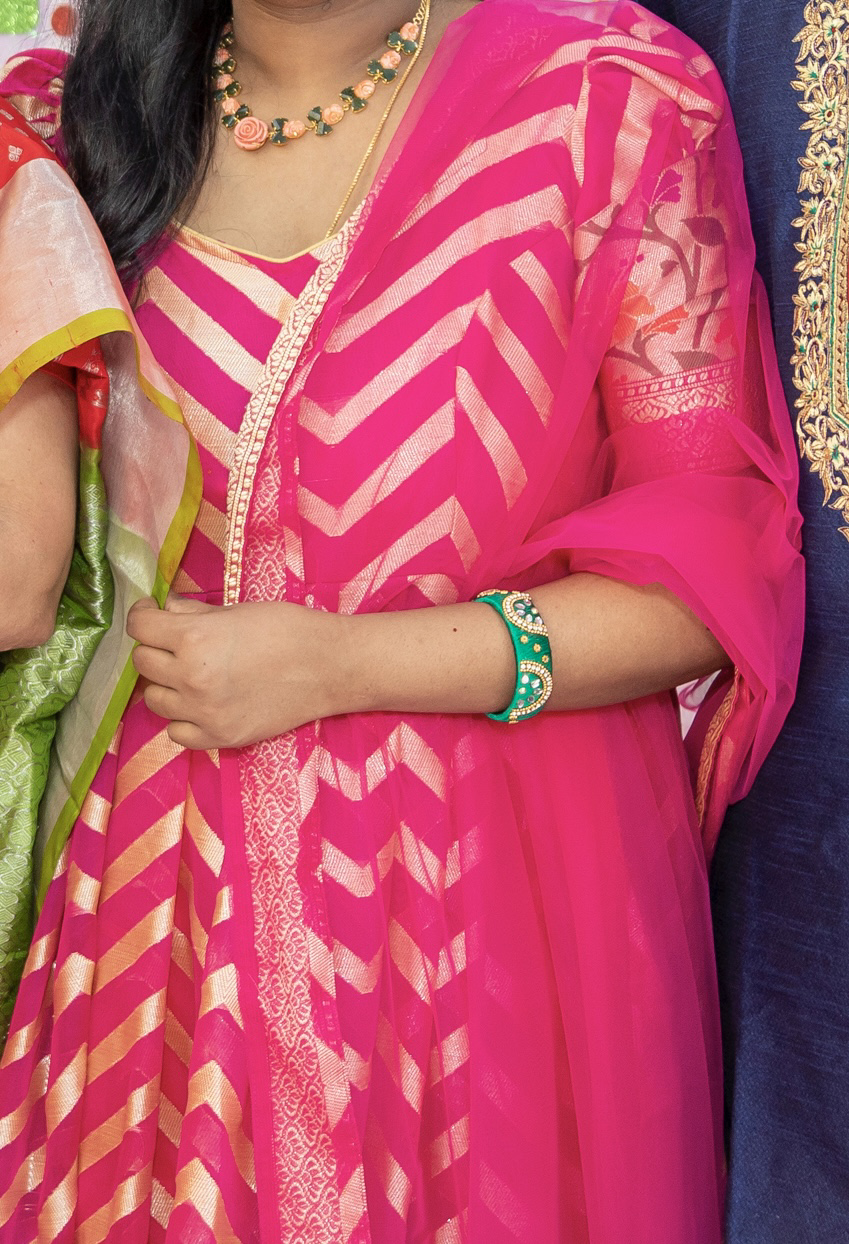 PunarviAuthentic|PreLoved|SustainablePuff sleeves Long Frock with ...